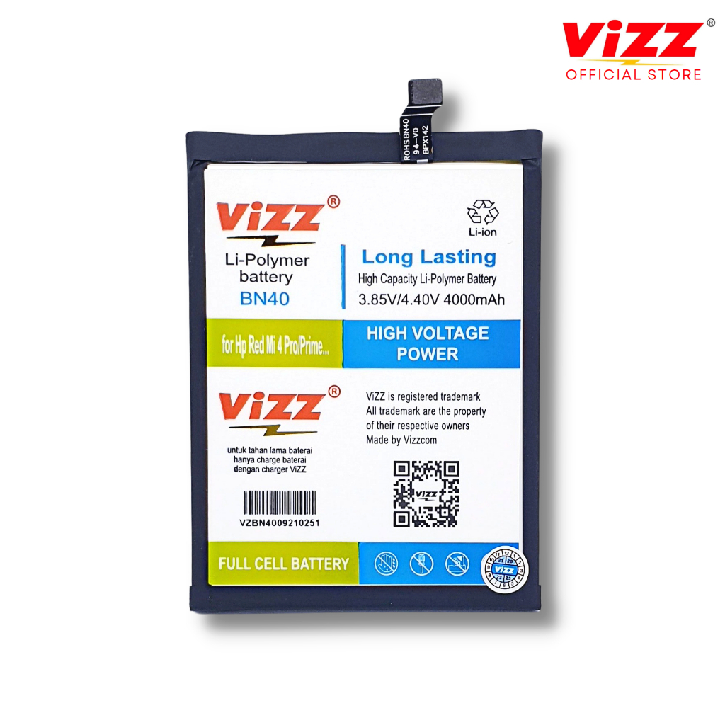Jual VIZZ Baterai Xiaomi BN40 Batre Redmi 4 Pro / 4 Prime | Shopee ...