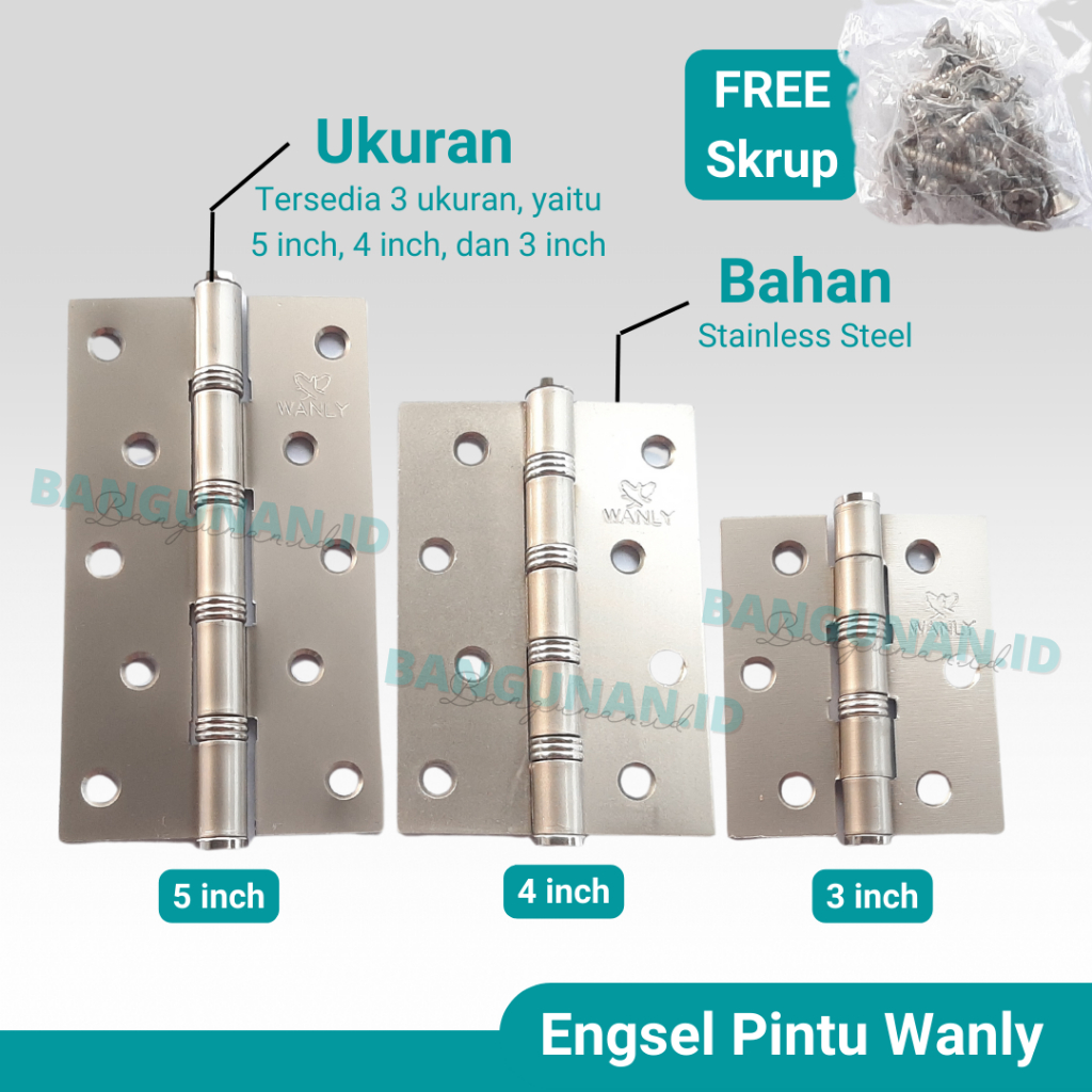 Jual Engsel Pintu / Engsel Jendela Tebal dan Murah - ukuran 3, 4, dan 5 ...