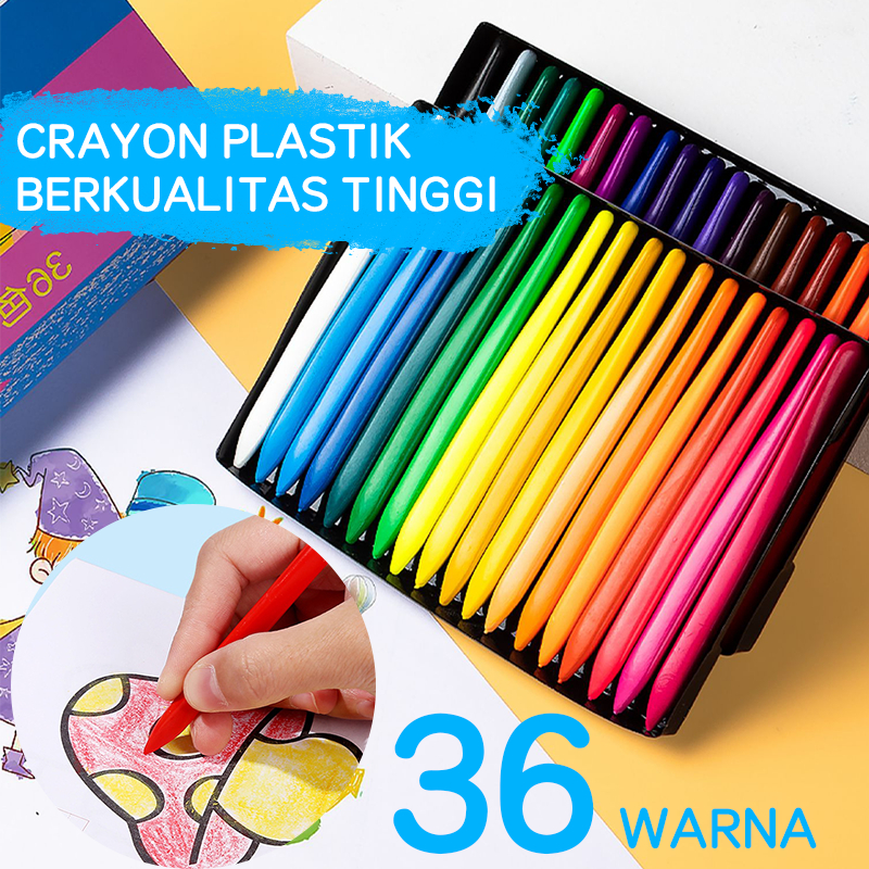Jual Krayon 6/12/24/36 warna/crayon set/krayon set/perlengkapan sekolah ...