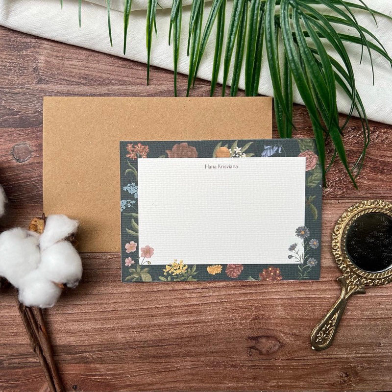 Jual Aesthetics Flat Notes & Letter Set Vintage Flowers / Kartu Ucapan ...