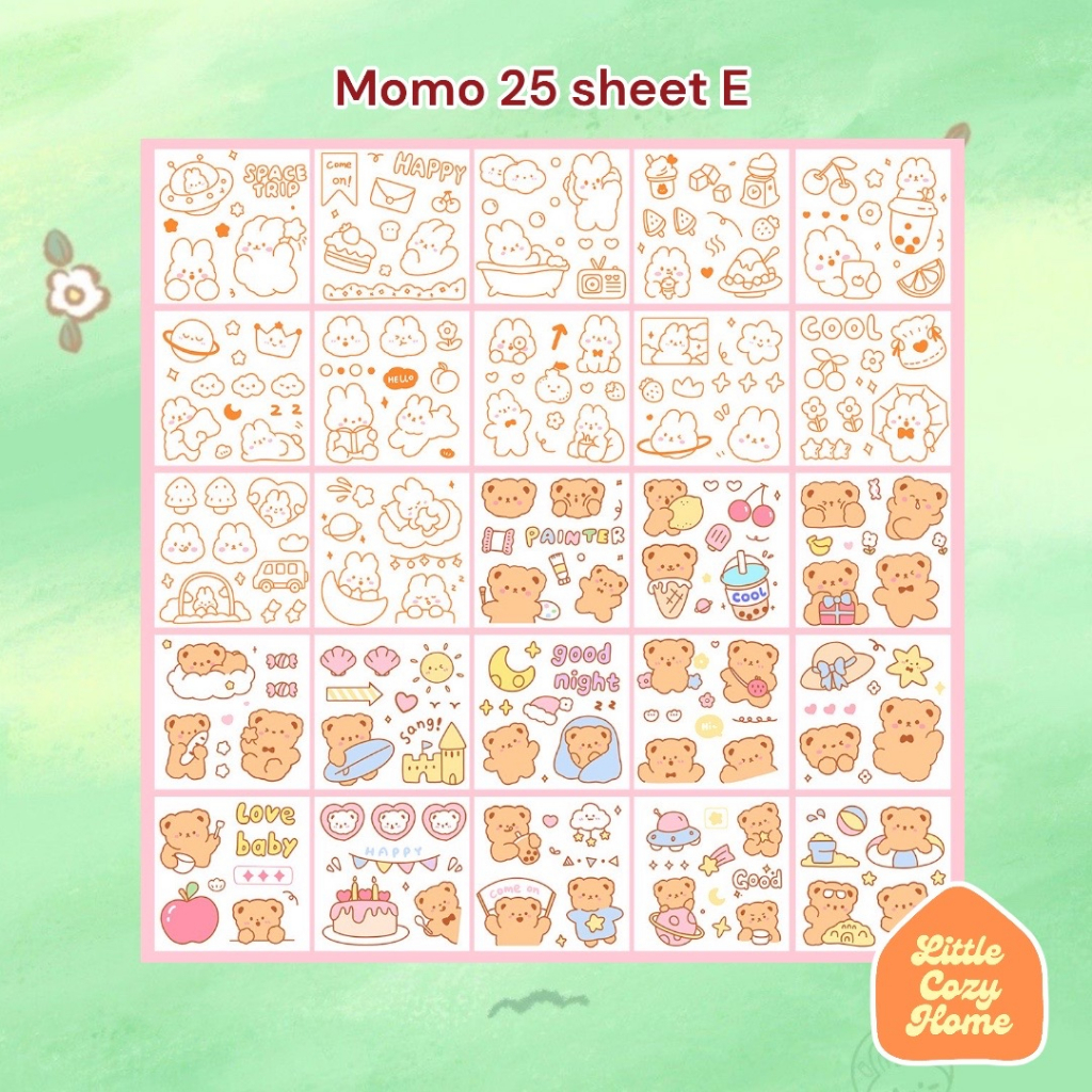 Jual Momo Sticker Pack Paket Stiker Lucu Ala Jepang Korea Karakter Momo ...