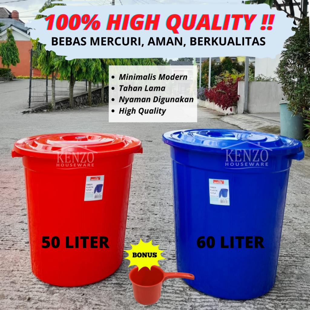 Jual Ember 15 23 30 40 50 60 70 80 120 Liter Plastik Bak Air Mandi Pel Serbaguna Gojek Grab ...