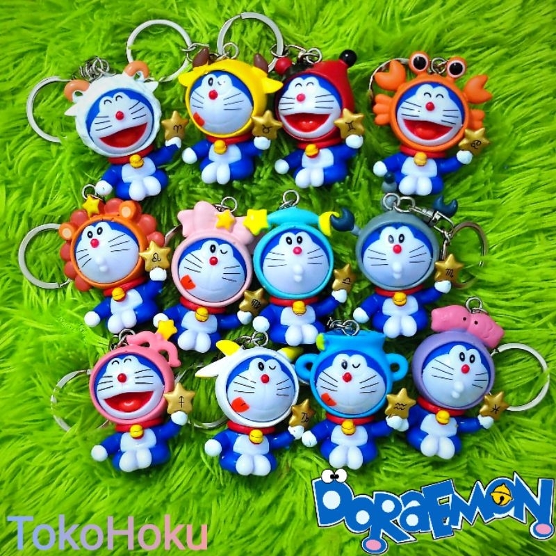Jual Gantungan Kunci Doraemon Zodiac Action Figure Kartun Keychain ...