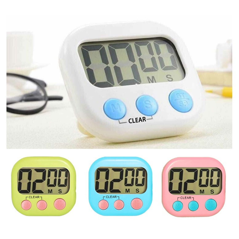 Jual Timer Digital Kitchen Cooking Count Down Clock Loud Alarm Magnet ...