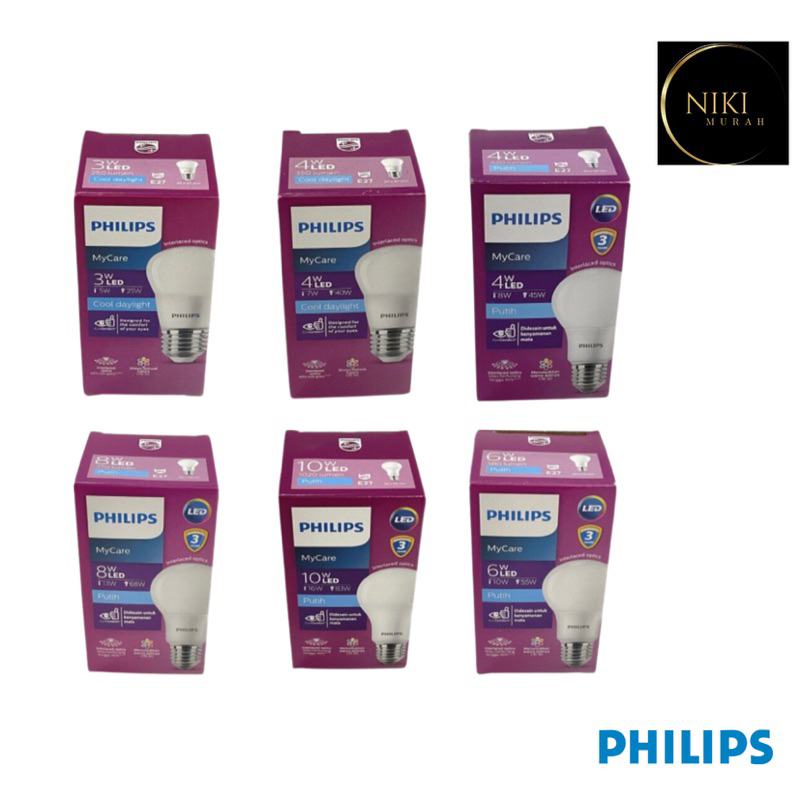 Jual Led Philips 3W, 4WKecil, 4WBesar, 6W, 8W, 10W, 12W MyCare Daylight ...