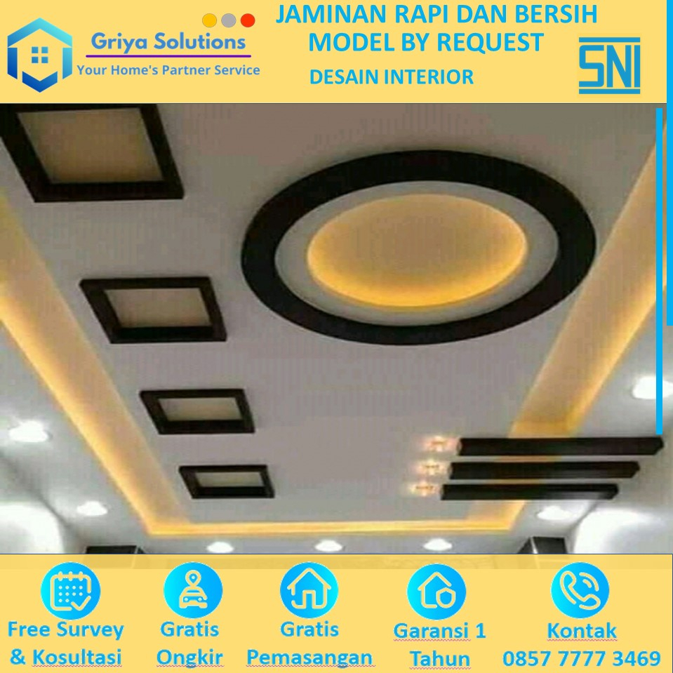 Jual Plafon Gypsum GRC Interior Minimalis Modern volume 51 - 100m2 ...