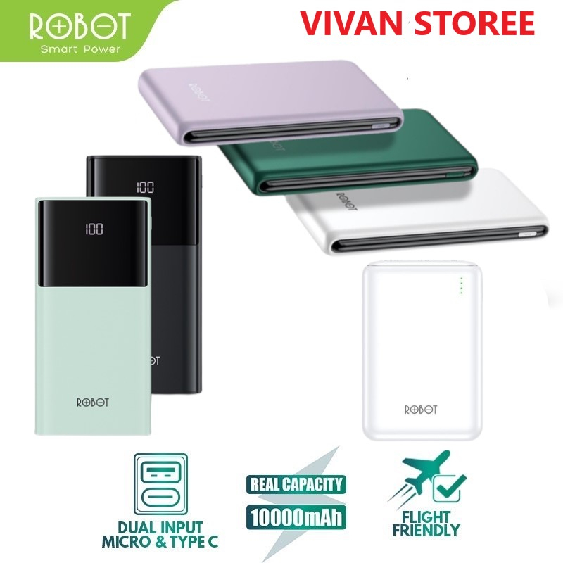 Jual Robot Power Bank Kapasitas 10000mah 2.1A Powerbank Dual Input Port ...