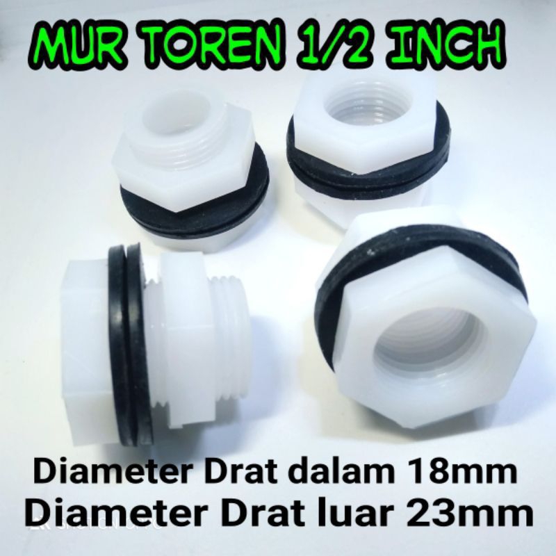 Jual MUR TOREN DRAT DALAM 1/2" DRAT LUAR 3/4" | Shopee Indonesia