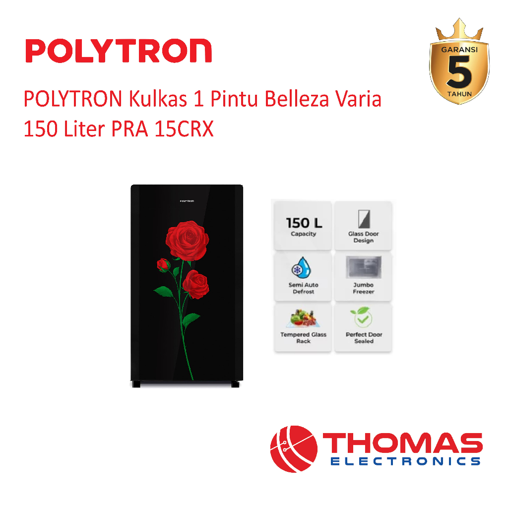 Jual POLYTRON Kulkas 1 Pintu Belleza Varia 150 Liter PRA 15CRX PRA15CRX ...