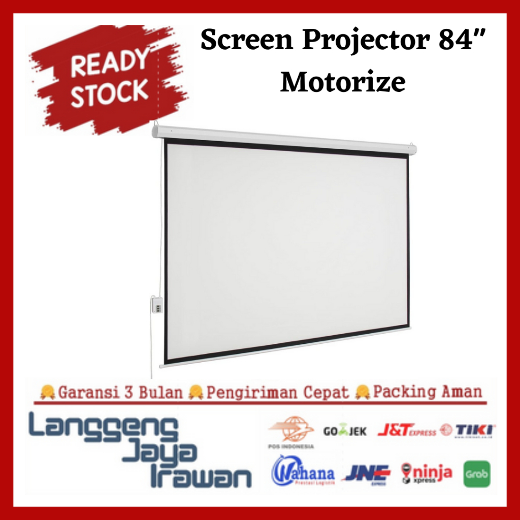 Jual Layar Proyektor Screen Projector 84 inch Motorized Layar Proyektor ...