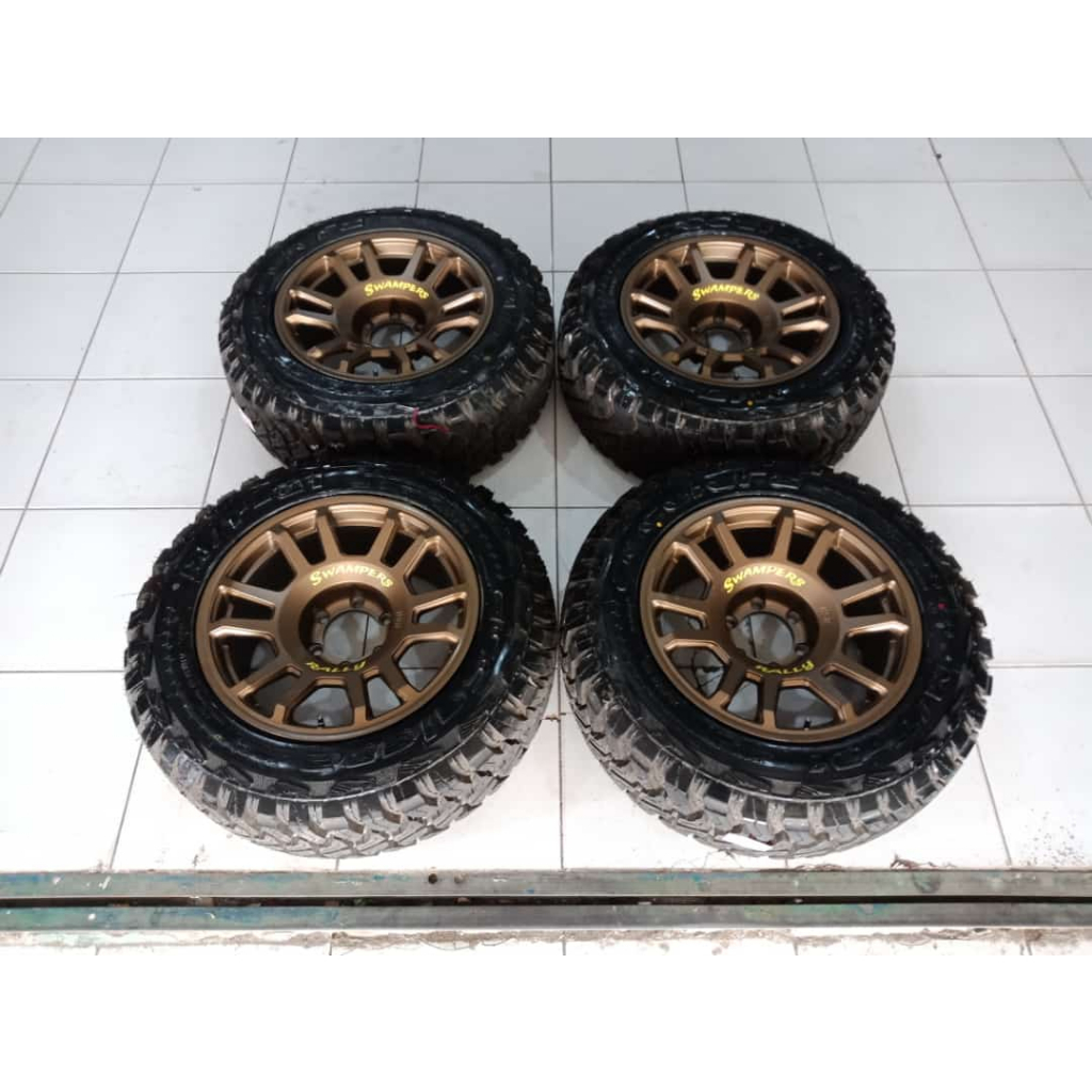 Jual 1 Set Pelek Mobil Pajero Fortuner Triton D-max Hsr Swampers R18 Ban 265 60 R18 M/T | Shopee ...