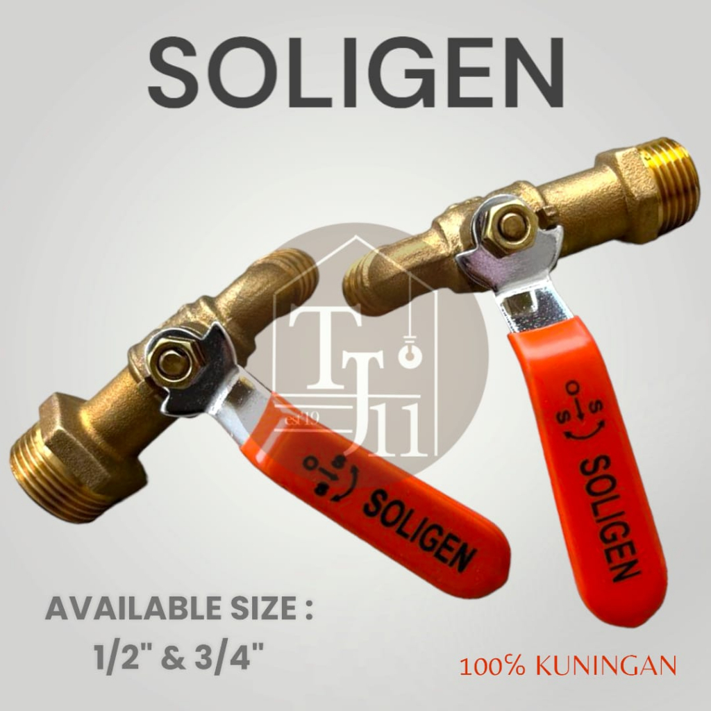 Jual KRAN AIR TEMBOK KUNINGAN merk SOLIGEN E-02 / KRAN BOLA KUNINGAN ...
