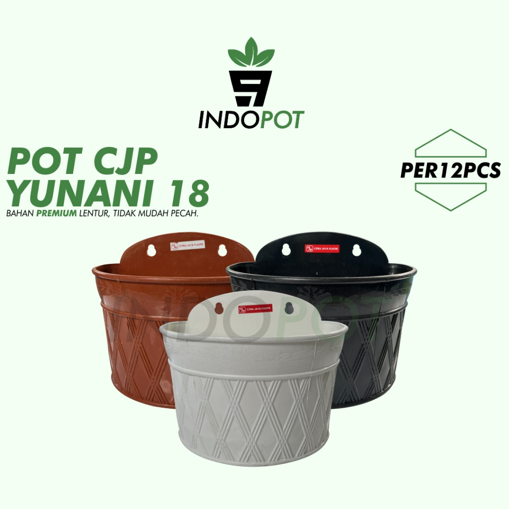 Jual (12pcs) Vertical Dinding Pot CJP Yunani Ukruan 18 Pot Tempel Warna ...