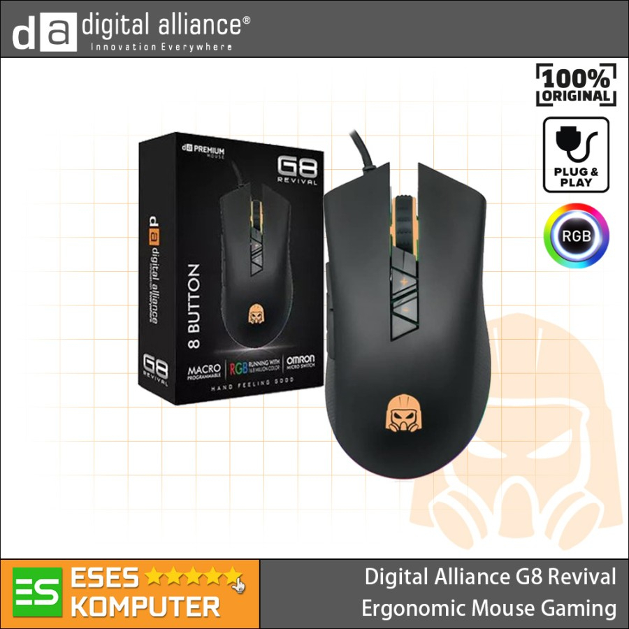 Jual Mouse DA Digital Alliance G8 G-8 Revival Ergonomic RGB - Gaming ...
