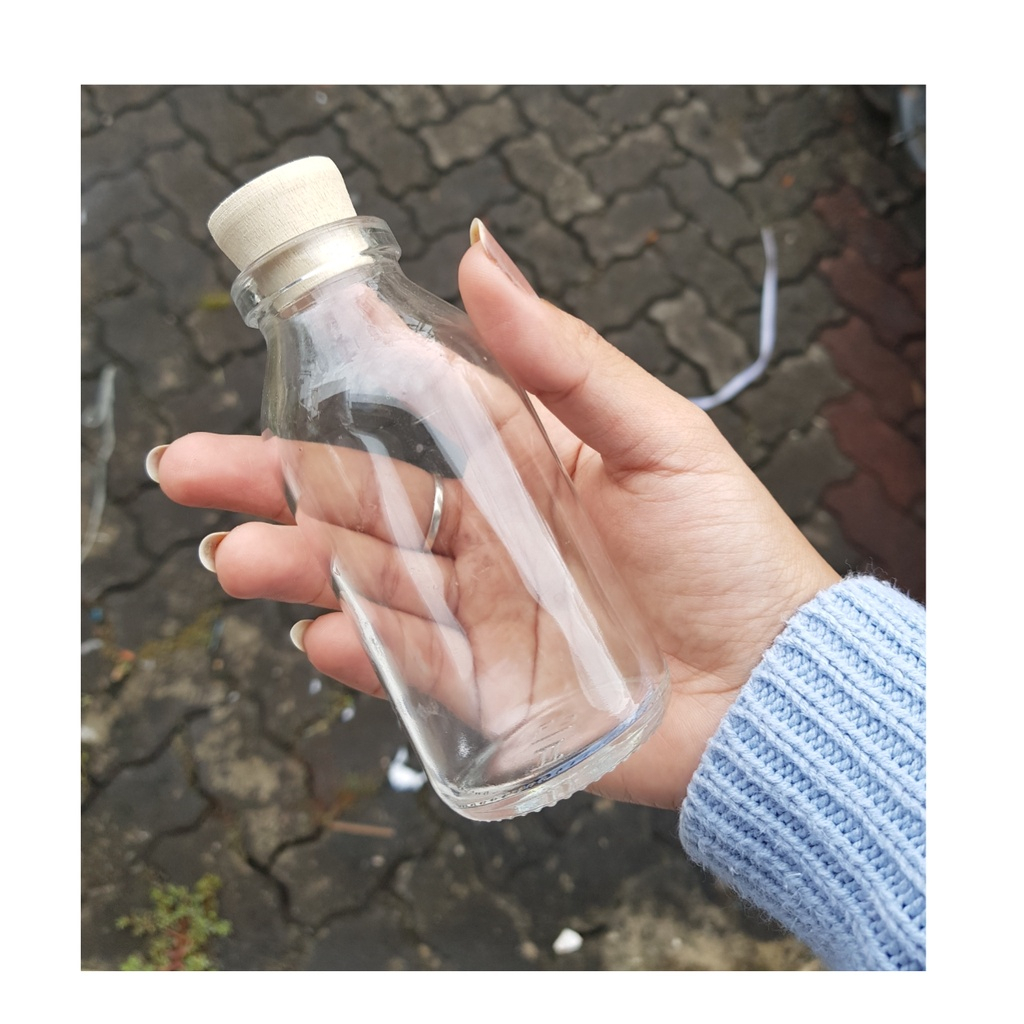 Jual / 10 pcs BOTOL KACA 100 ML + TUTUP KAYU / BOTOL HIASAN / SOUVENIR ...