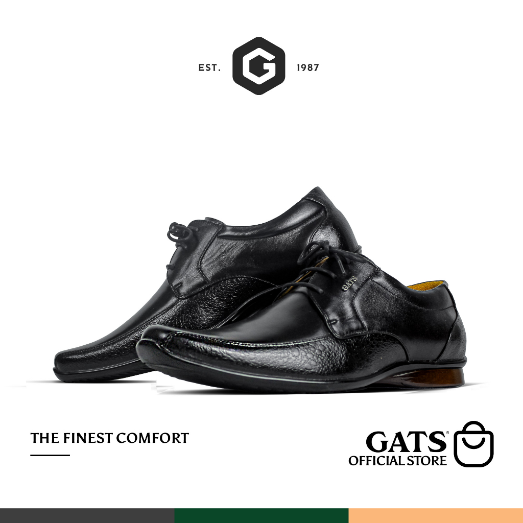 Jual GATS - ZU 0003 - Sepatu Kulit Oxford Hitam Casual Pria | Shopee ...