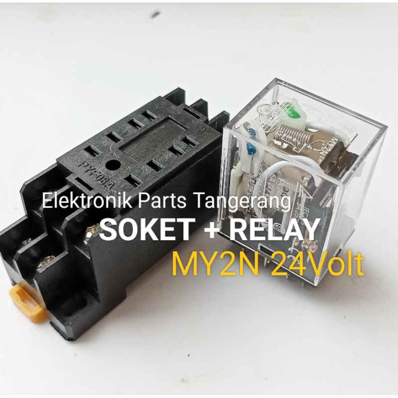 Jual (PAKET SET) RELAY MY2N 24V 8kaki DAN SOKET RELAY MY2N 24VOLT SOKET ...