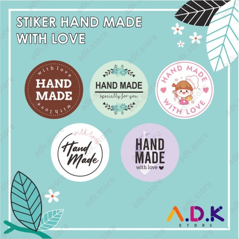 Jual [1 PACK] STIKER HANDMADE WITH LOVE | STIKER BOX MAKANAN | Shopee ...