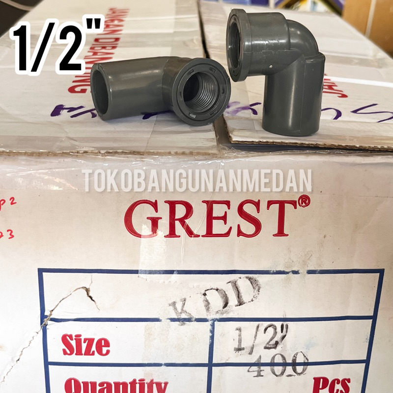 Jual GREST Elbow Drat Dalam 1/2 inch / Knie Elbo PVC | Shopee Indonesia