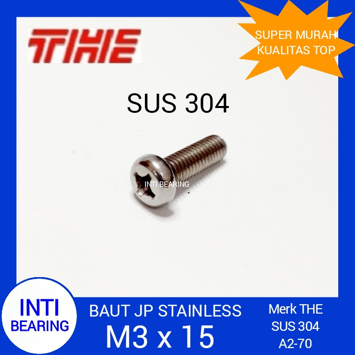 Jual BAUT JP STAINLESS M3 X 8 M3 x 10 M3 x 12 M3 x 15 M4 X 6 M4 X 8 M4 X 10 M4 X 15 M5 X 15 JP+ ...