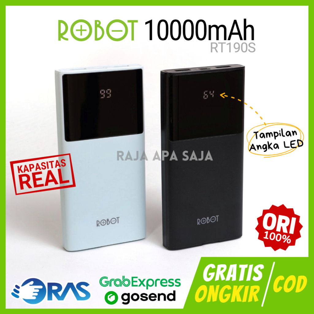 Jual Powerbank ROBOT 10000 mAh Fast Charging 2A - Pawerbeng Pawerbank ...