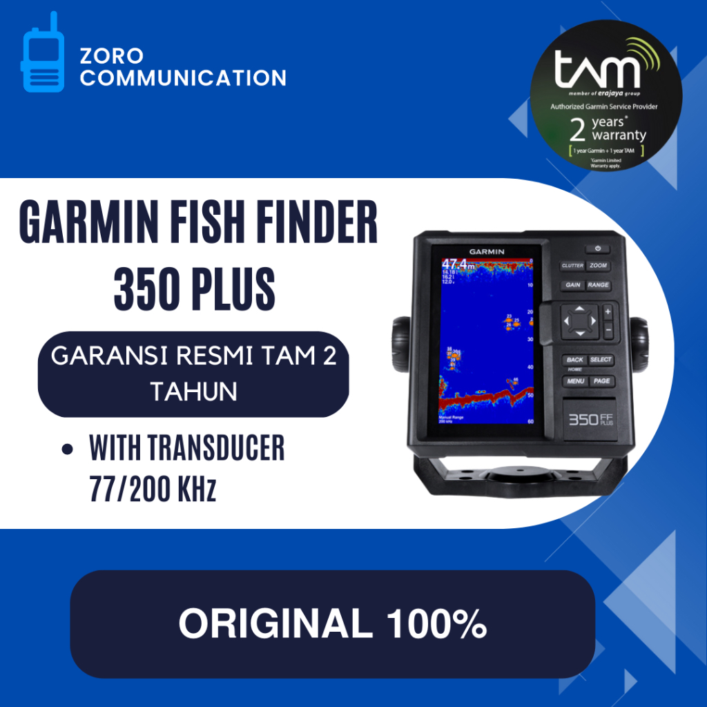 Jual Garmin Fishfinder 350 Plus + Transducer 77/200 KHz Garansi TAM 2 ...