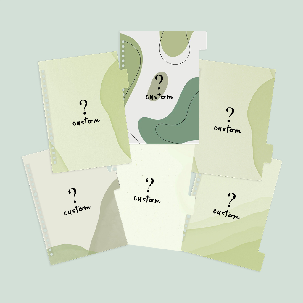 Jual Pembatas Binder Divider Custom Pembatas Buku Binder B5 A5 A6 A7 ...
