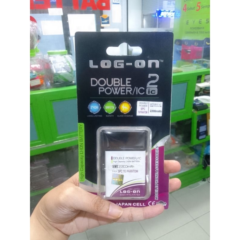 Jual Battery Log-on logon SPC T6 Phantom double power | Shopee Indonesia