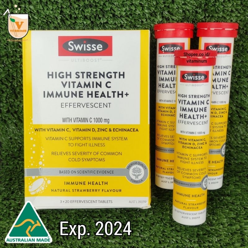 Jual Swisse High Strength Vitamin C 1000mg Immune Health Effervescent + Vitamin D + Zinc ...