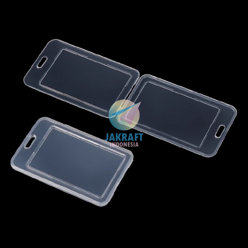 Jual (1 Pcs) Tempat ID Card Bening 2 Muka Frame Name Tag Badge Holder ...
