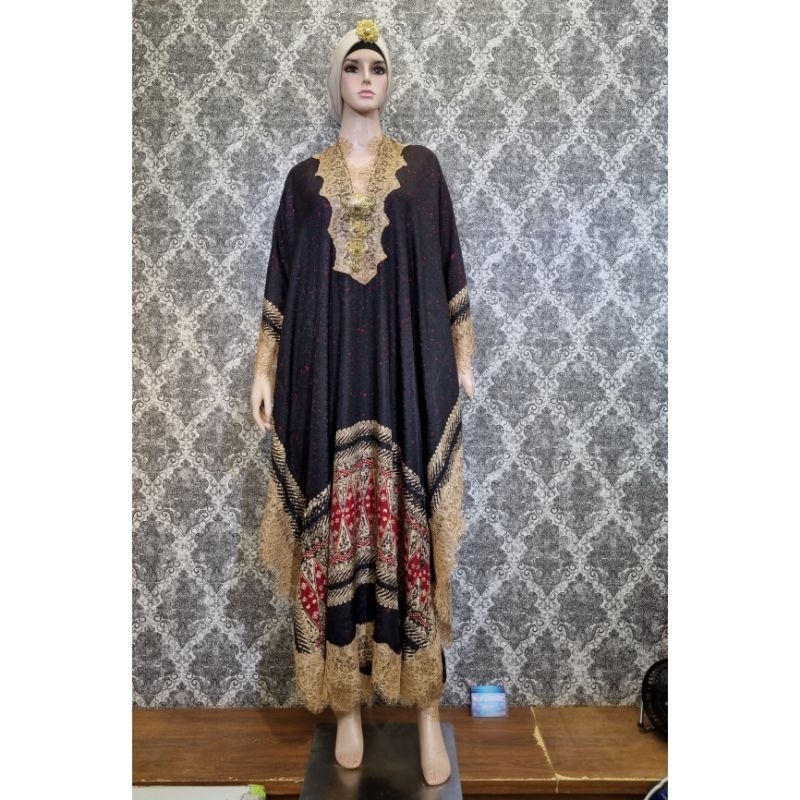 Jual Kaftan Anisa Batik Viscose Sutra Silk Premium | Kaftan Pesta Dress ...