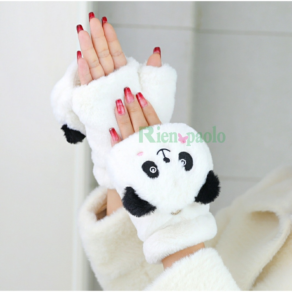 Jual Sarung Tangan Wanita Karakter Panda Cute Bulu Premium Rien Paolo ...