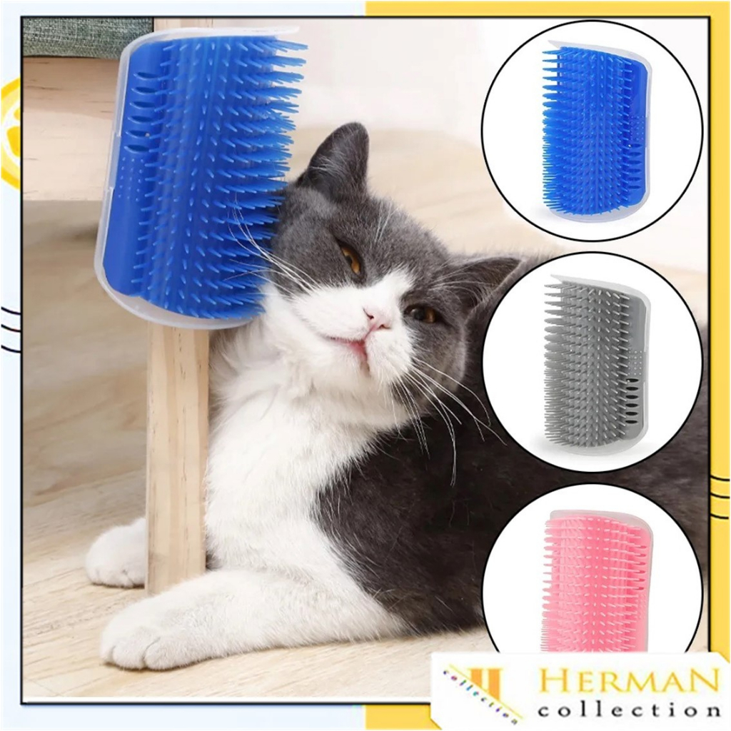 Jual HC Sikat Sisir Kucing Sudut Tempel Free Catnip Self Grooming Cat ...