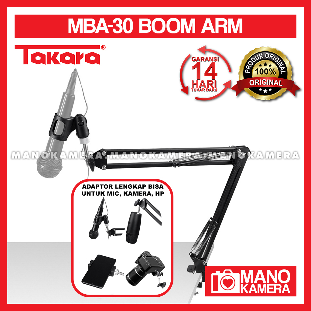 Jual TAKARA MBA-30 Boom Arm Overhead Arm Jepit Meja Mic Smartphone | Shopee Indonesia