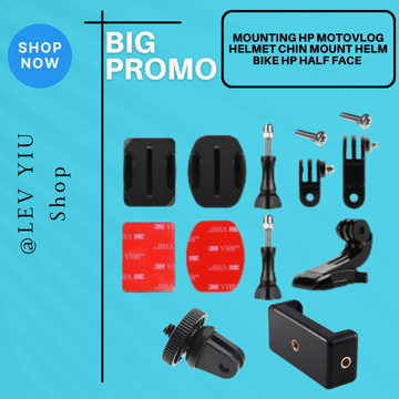 Jual Motovlog Helmet Mounting HP Chin Mount Helm Bike Half Face ...