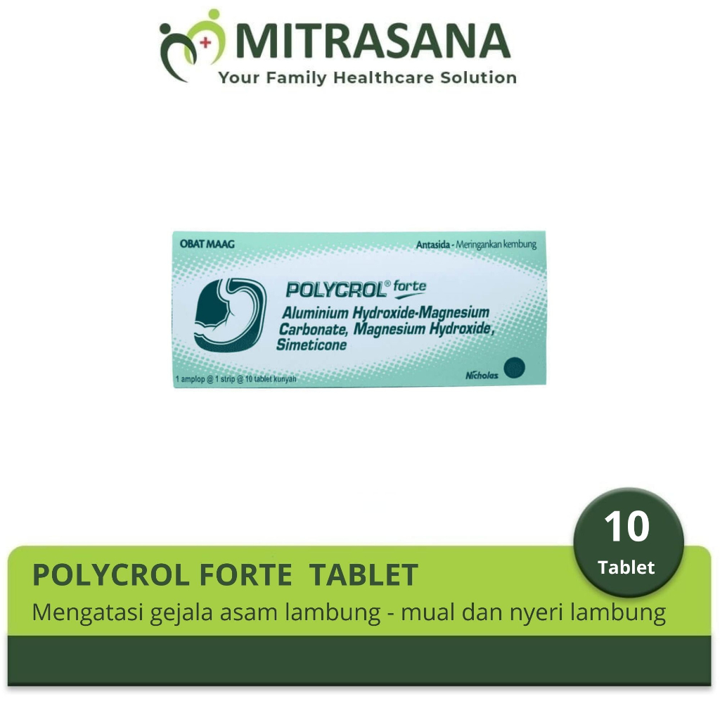 Jual Polycrol Forte 10 Tablet - Mengatasi Gejala Asam Lambung | Shopee ...