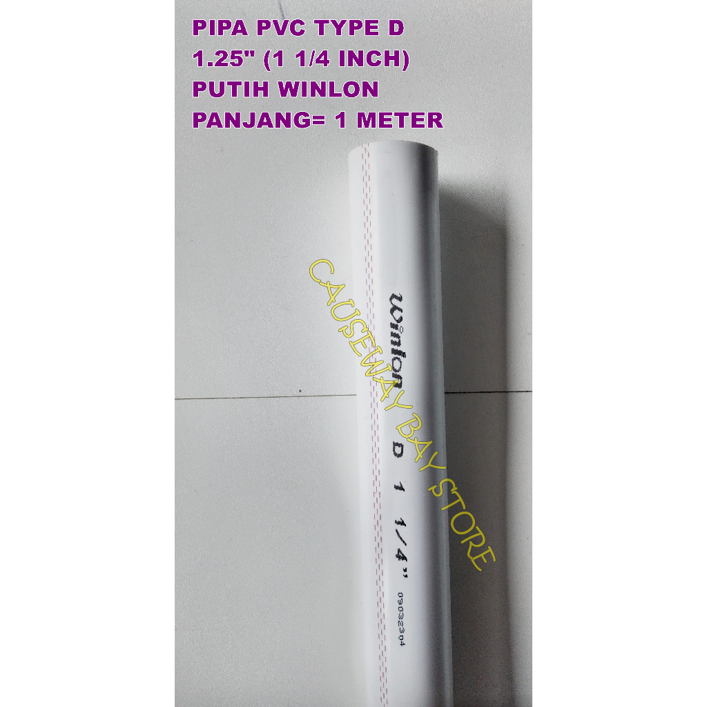 Jual PIPA PVC 1 1/4 INCH PUTIH PANJANG 1 METER WINLON | Shopee Indonesia