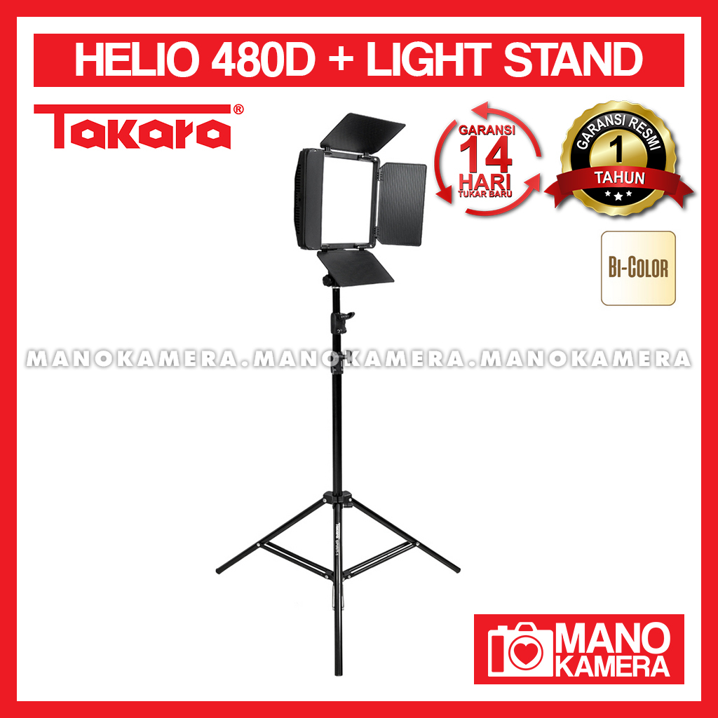 Jual Takara HELIO 480D Bi-Color LED Lighting Studio Video Light 48W ...