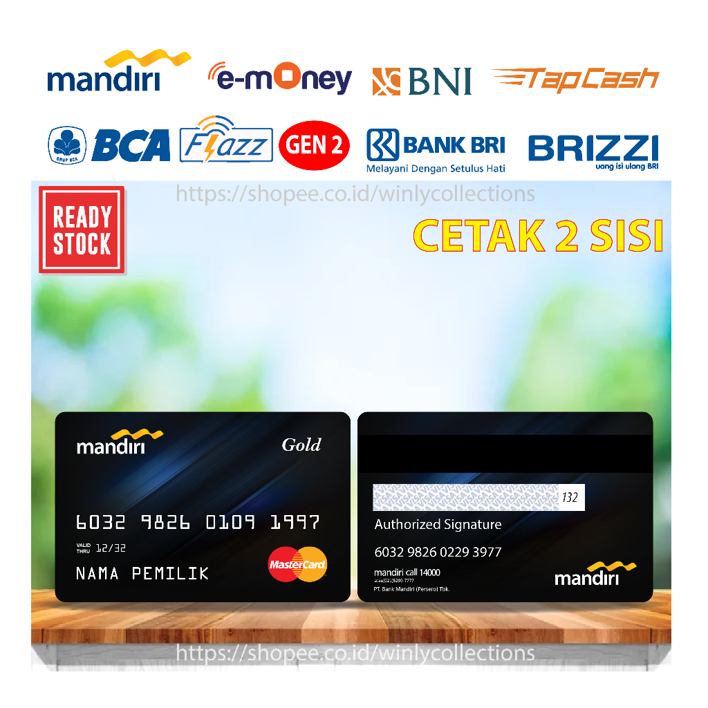 Jual EMONEY E TOLL DESIGN CREDIT CARD BLUE PLATINUM BLACK E MONEY ...