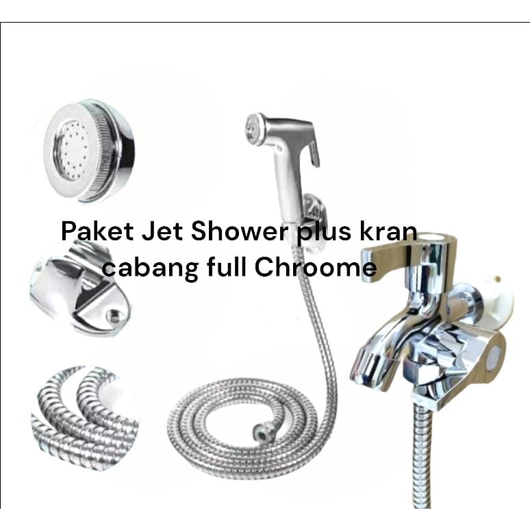 Jual PAKET Jet Shower Plus Kran Double/Cabang Drat 1/2inc | Shopee ...