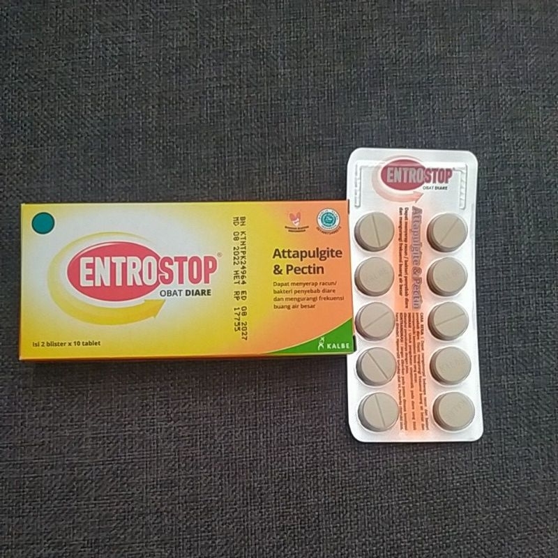 Jual ENTROSTOP TABLET - ENTRO STOP Obat Sakit Perut Diare Mencret BAB Cair,isi 10 tablet ...