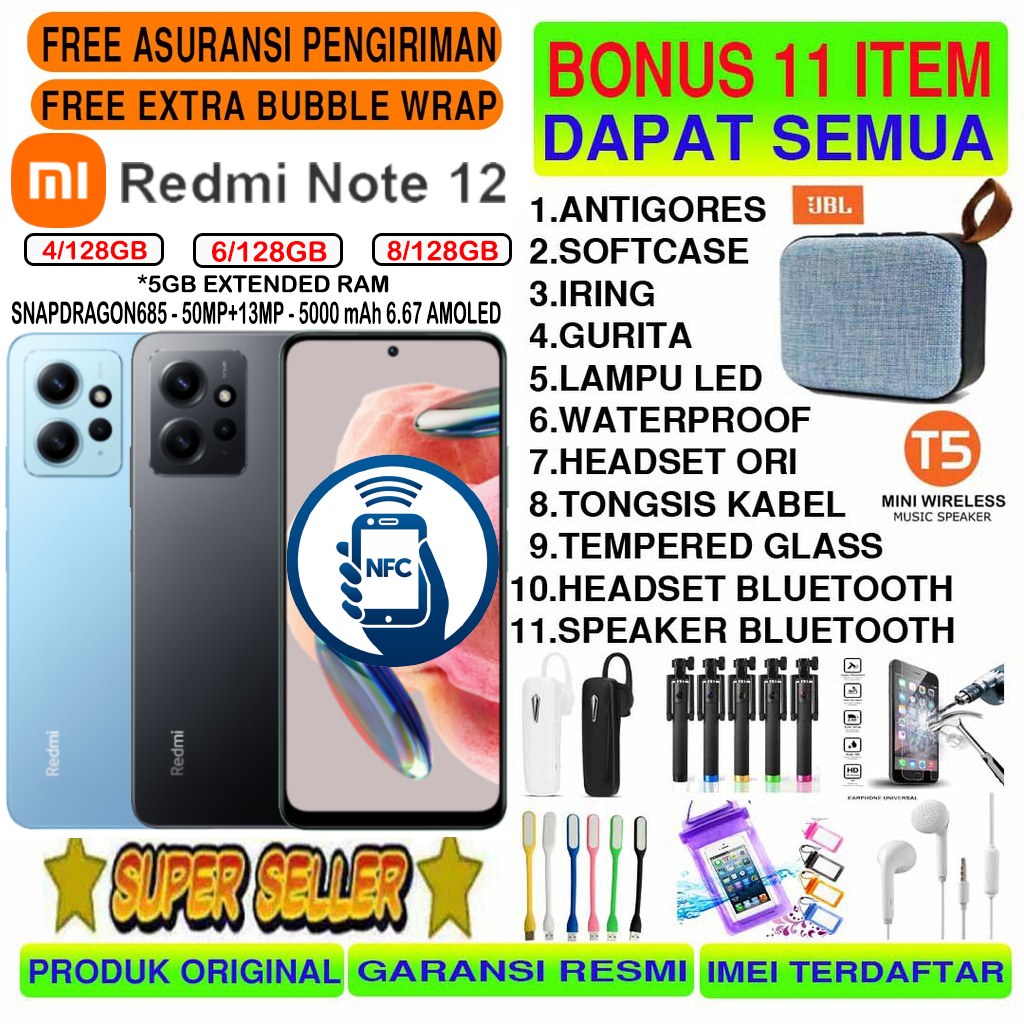 Jual XIAOMI REDMI NOTE 12 8/128 6/128 4/128 GB RAM 8GB 6GB 4GB ROM ...