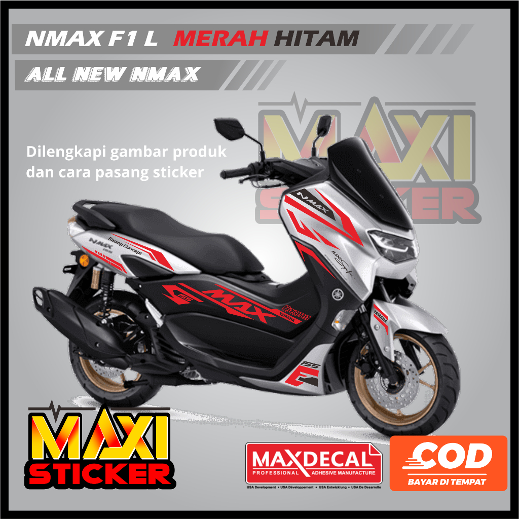Jual Stiker Nmax New Cutting Sticker Striping Nmax Putih 2020 2021 2022 ...