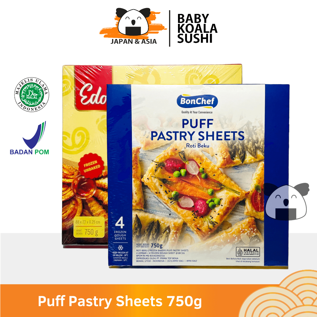 Jual PUFF PASTRY Sheet EDO & BONCHEF 750 g Halal | Kulit Zuppa Soup ...