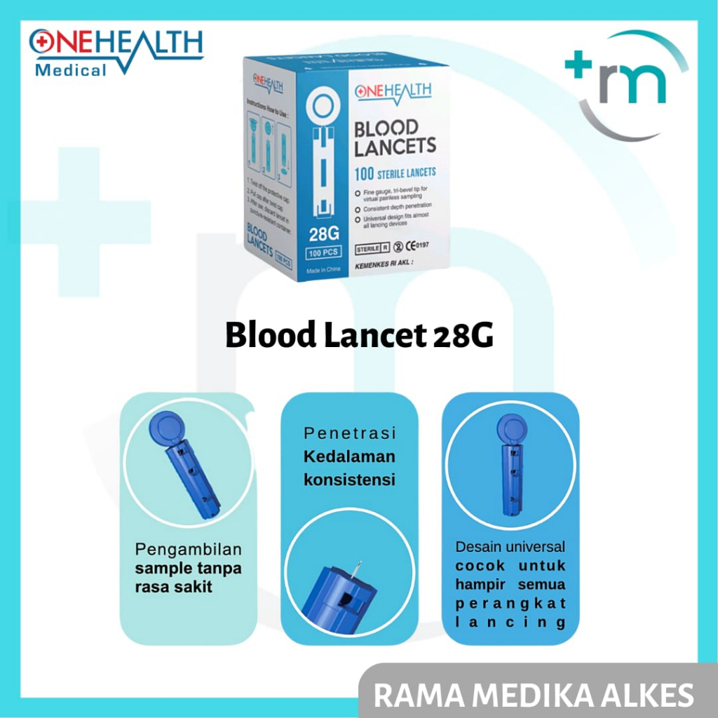 Jual BLOOD LANCET 26G 28G 21G (1 box isi 100 pcs) | isi refill ambil darah di jari | Shopee ...