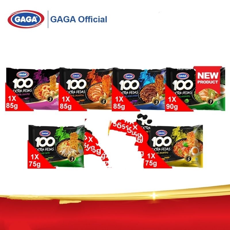 Jual Mie Gaga 100 extra pedas all varian | Shopee Indonesia