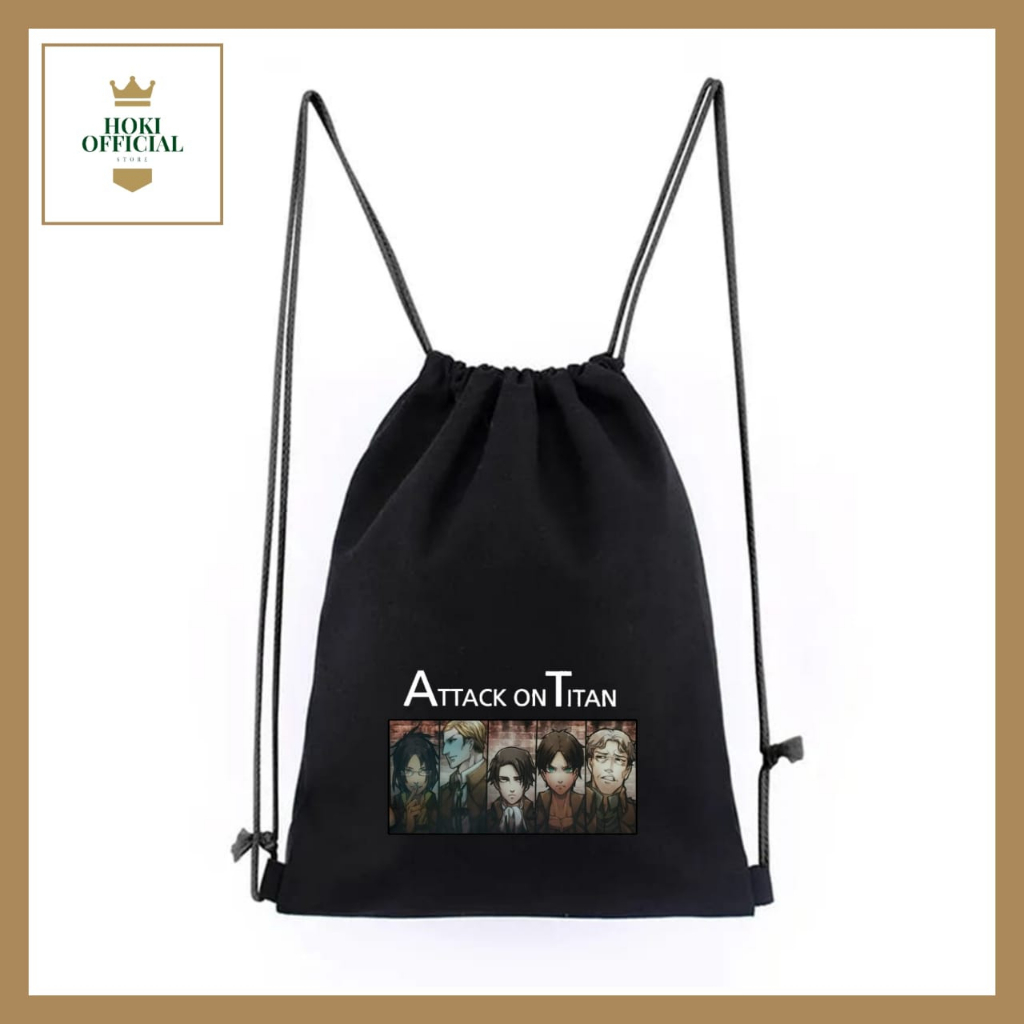 Jual [COD] Tas Serut Anime AOT Levi Ackerman Attack On Titan Stringbag ...