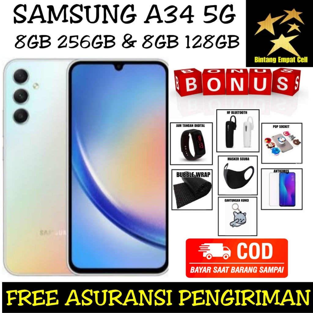 Jual SAMSUNG GALAXY A34 5G 8/128 & 8/256 GARANSI RESMI SEIN | Shopee Indonesia