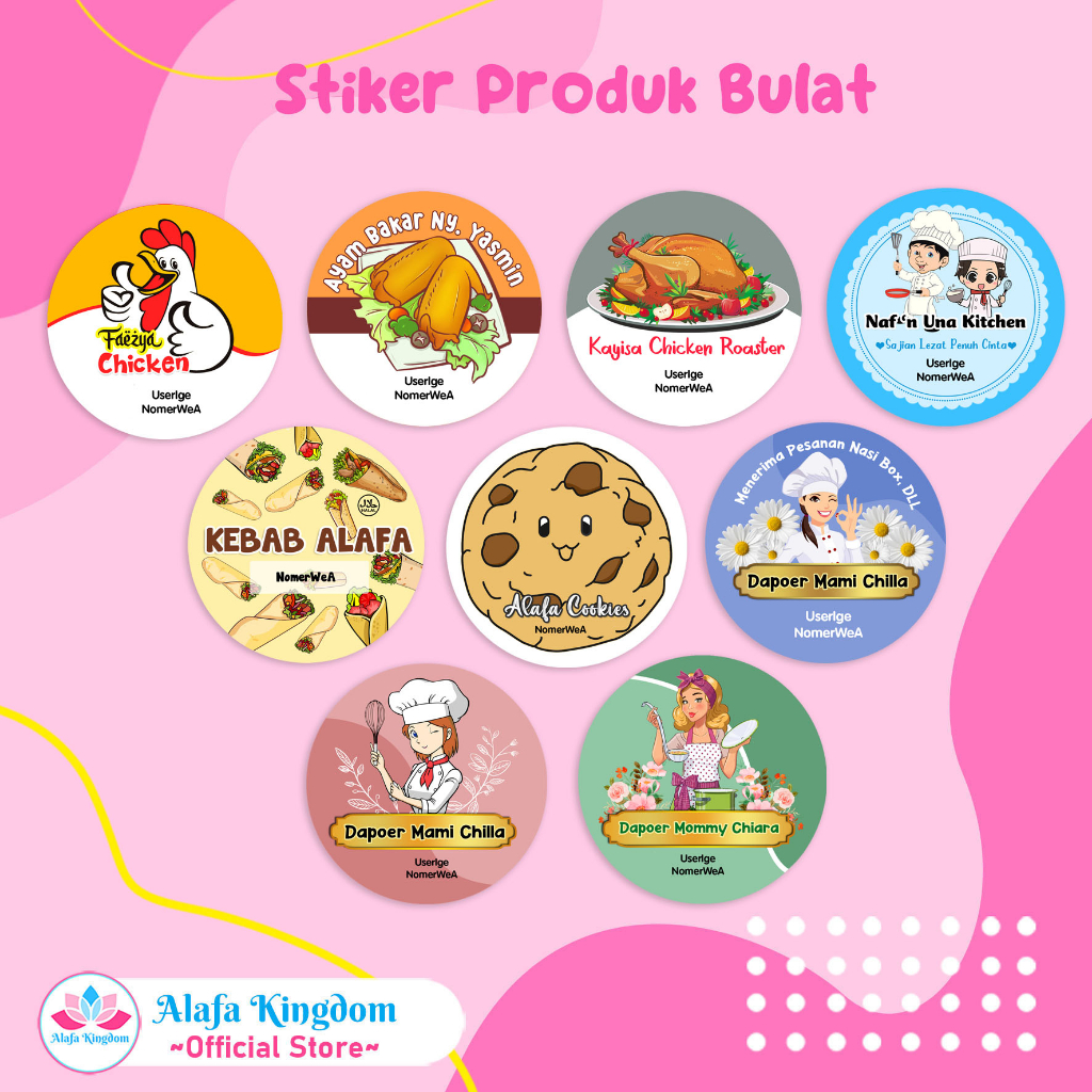 Jual [alafakingdom] 097-105 Stiker Label Bulat Kemasan Makanan | Stiker ...