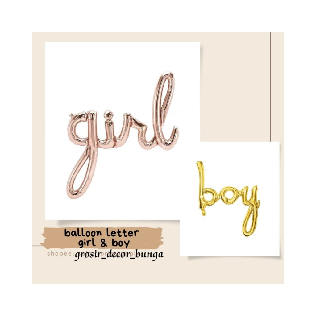 Jual HE Balon Huruf Link Baby / Boy / Girl / One GENDER REVEAL ...